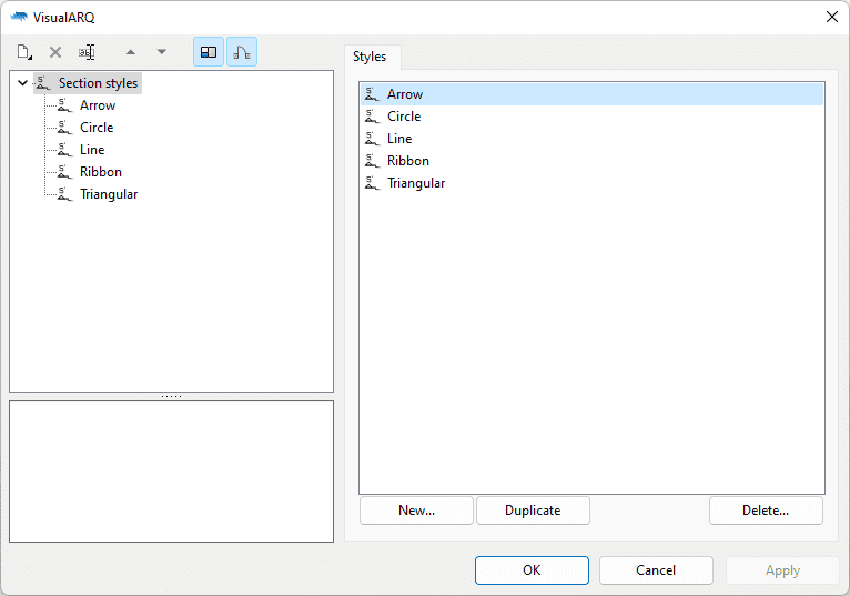 Section Styles | VisualARQ help